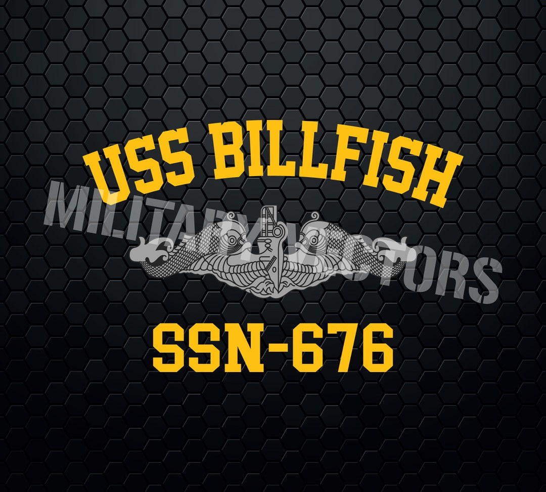 USS Billfish SSN-676 U.S. Navy Attack Submarine - Patch Pin Logo Decal ...