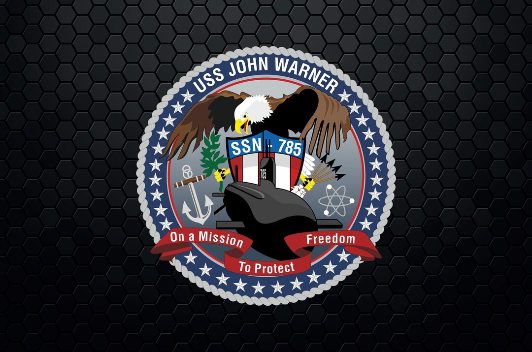 USS John Warner (SSN-785) Attack Submarine - Patch Logo Decal Emblem ...