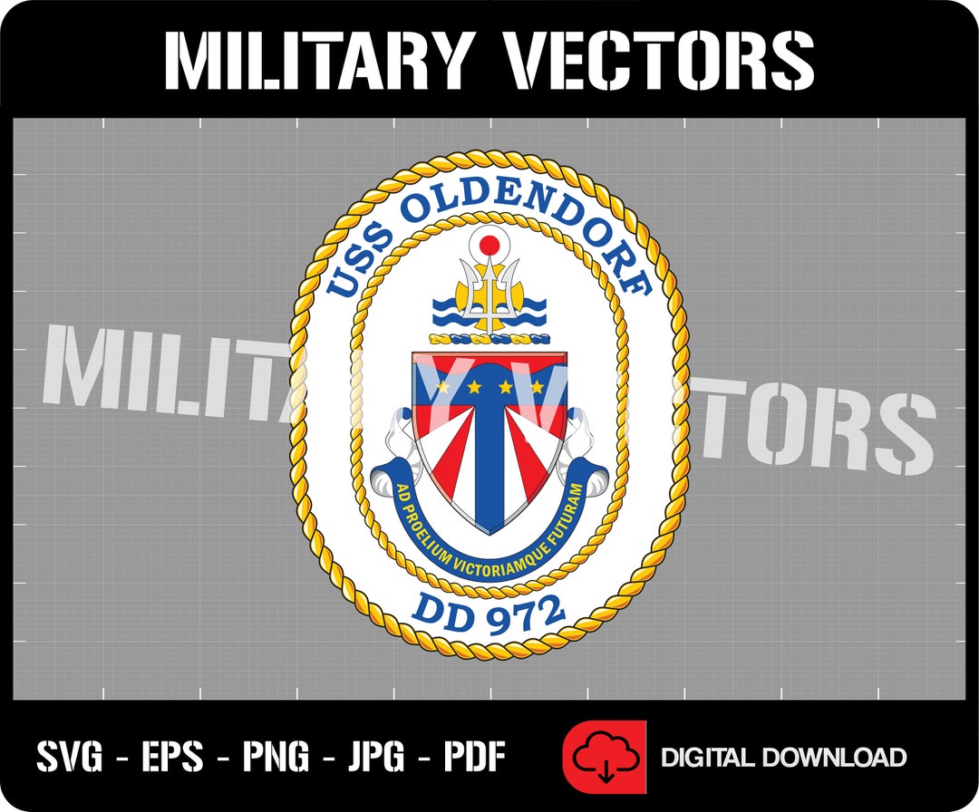 USS Oldendorf DD-972 - U.S. Navy Destroyer - Patch Logo Decal Emblem ...