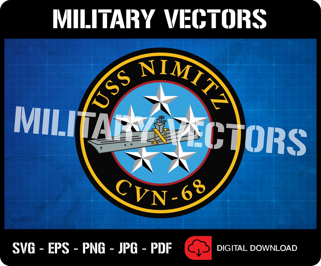 USS Nimitz CVN-68 Aircraft Carrier - U.S. Navy - Patch Pin Logo Decal ...