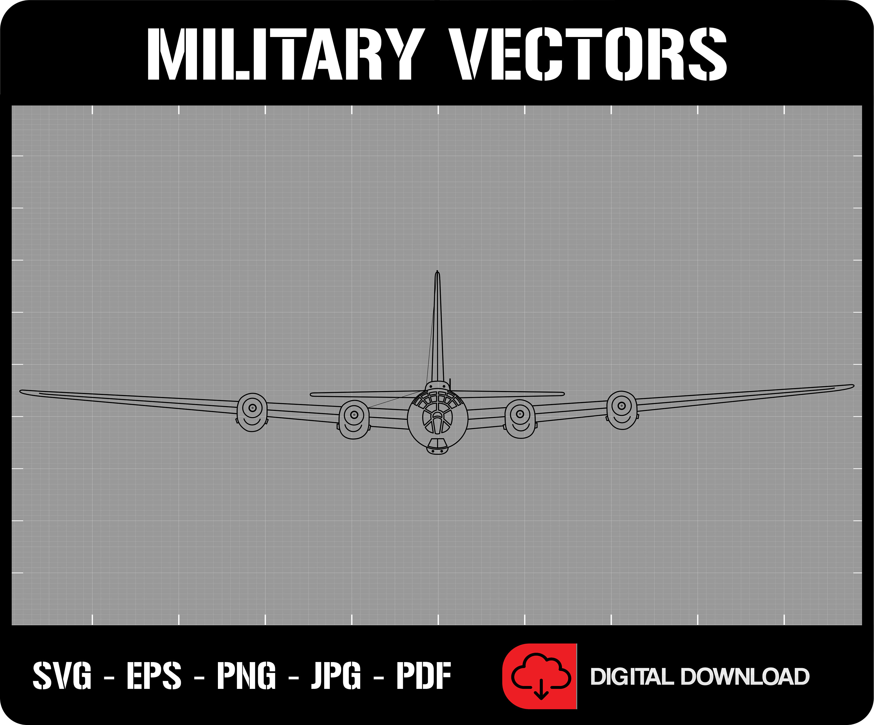 B-29 Superfortress WW2 Bomber Line Drawing Blueprint Outline Silhouette ...