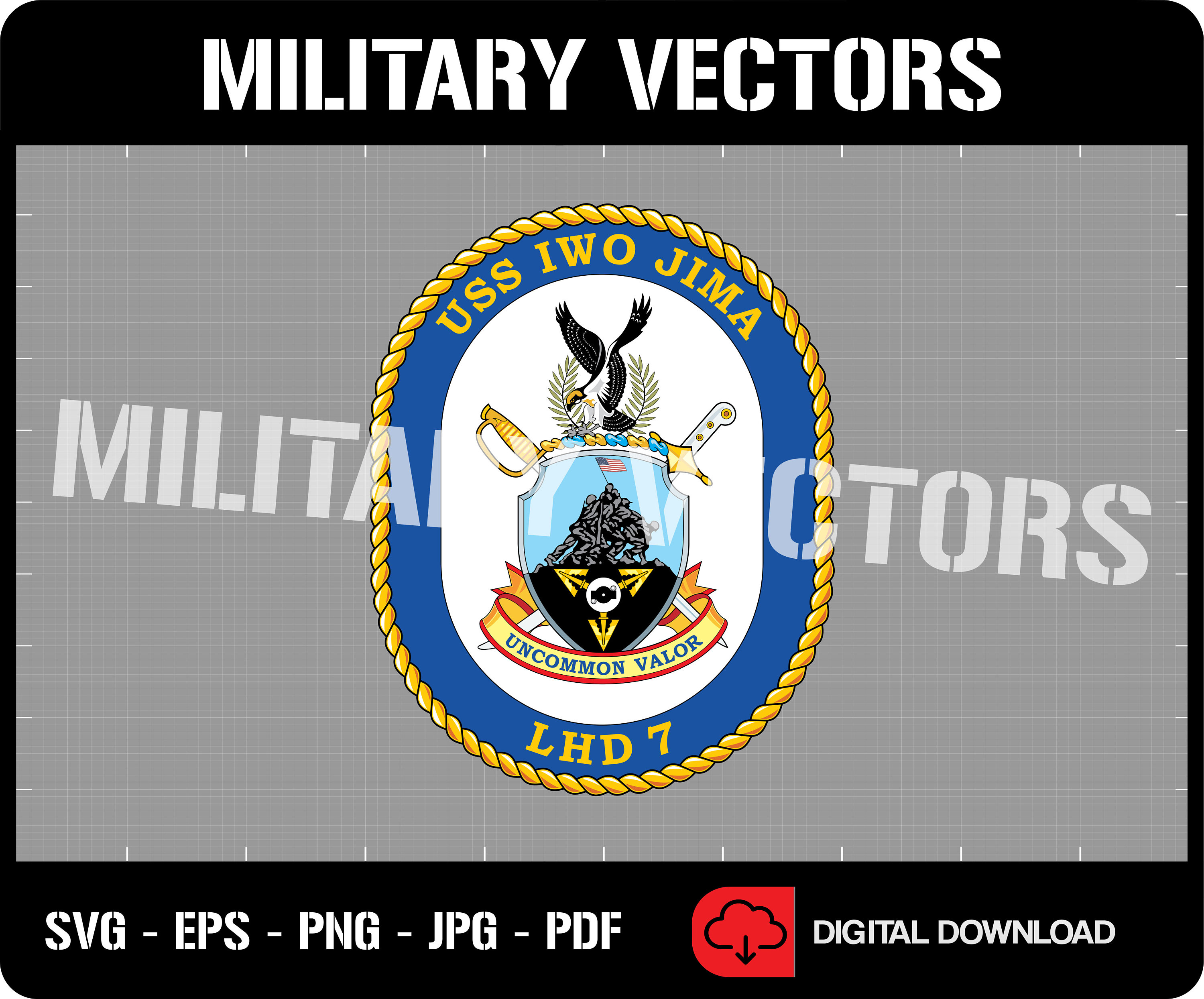 US Navy USS Iwo Jima LHD-7 Amphibious Assault Ship Patch Pin - Etsy