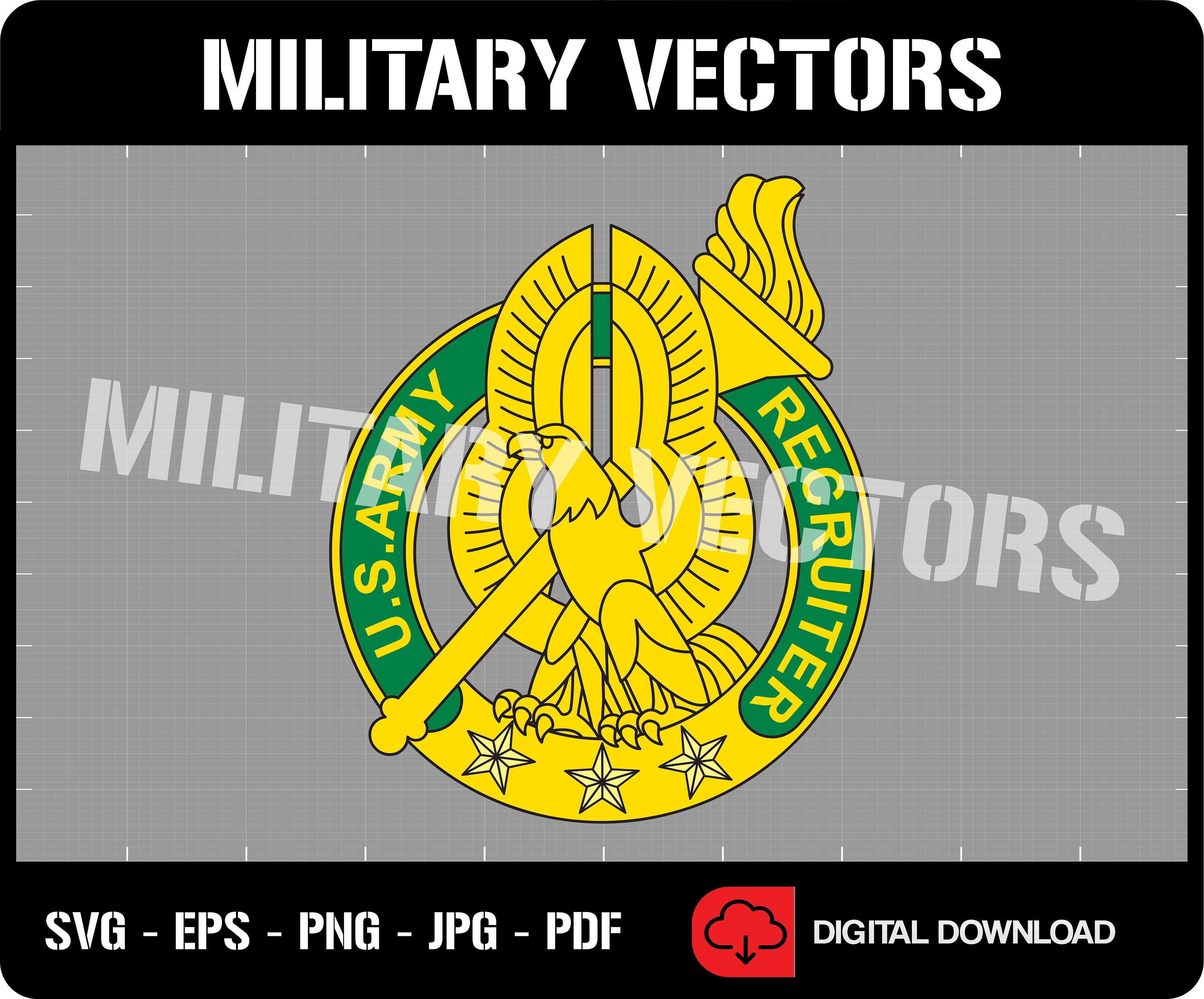 U.S. Army Recruiter Badge - Patch Pin Logo Decal Emblem Crest Insignia ...