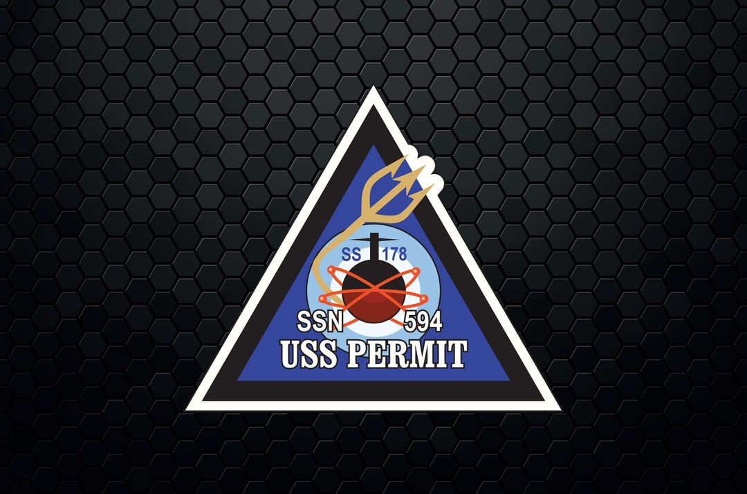 USS Permit (SSN-594) Attack Submarine - Patch Logo Decal Emblem Crest ...