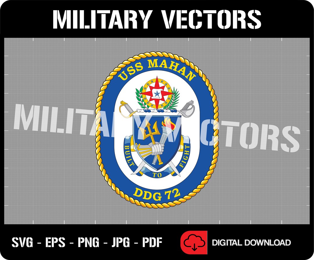 USS Mahan DDG-72 - U.S. Navy Destroyer - Ship's Crest Logo Decal Emblem ...