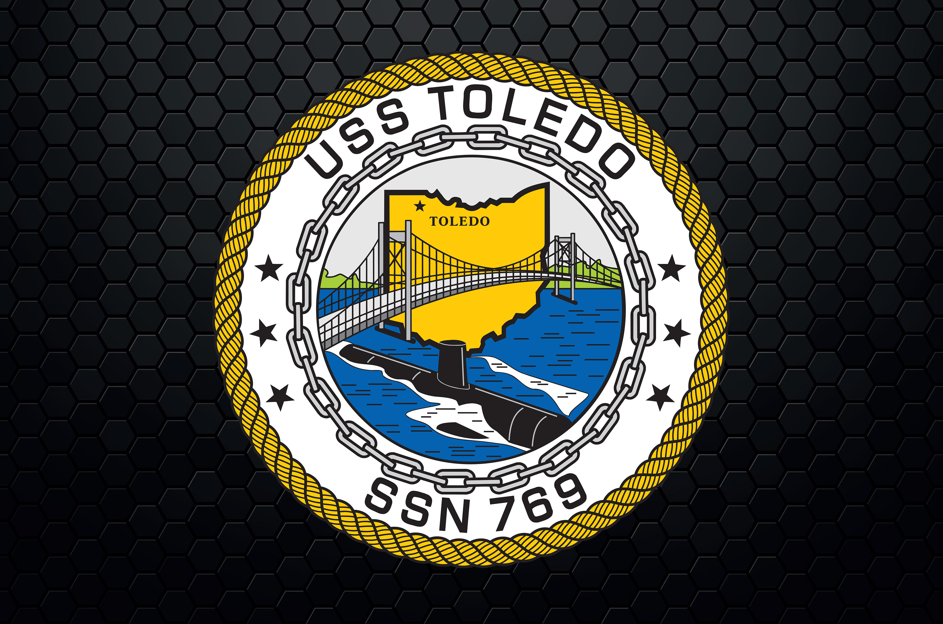 USS Toledo (SSN-769) Attack Submarine - Patch Logo Decal Emblem Crest ...