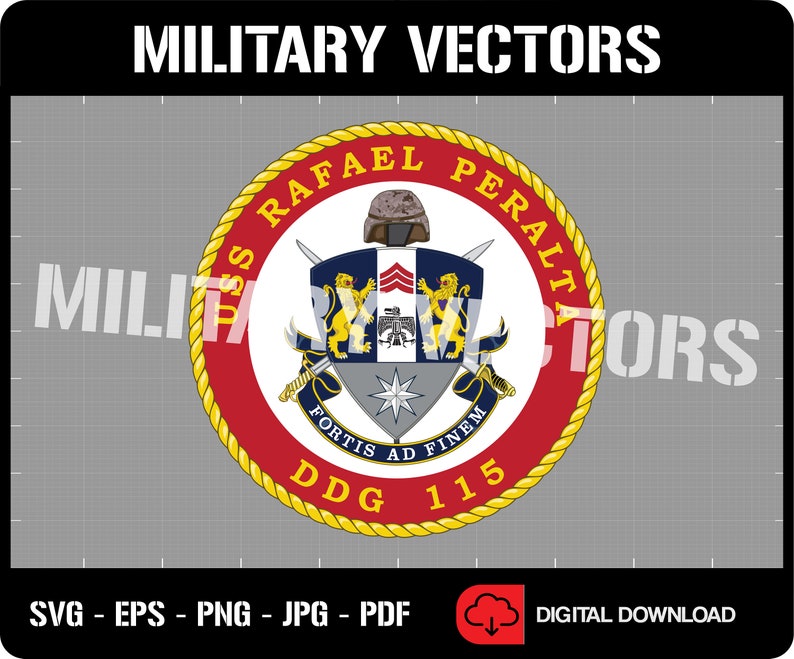 USS Rafael Peralta DDG-57 - U.S. Navy Destroyer - Ship's Crest Logo ...