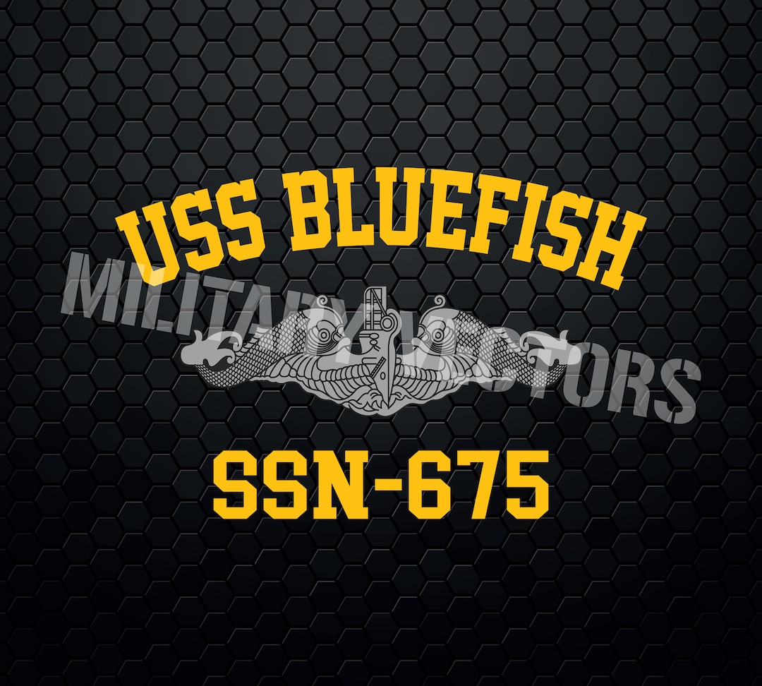 USS Bluefish SSN-675 U.S. Navy Attack Submarine - Patch Pin Logo Decal ...