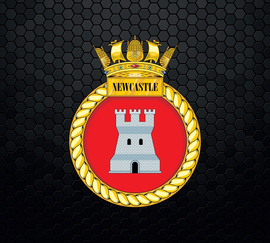 HMS Newcastle - British Royal Navy Destroyer - Cap Badge Logo Decal ...