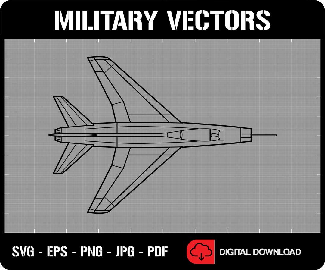 F-100 Super Sabre Fighter Jet Line Drawing Blueprint Outline Silhouette ...
