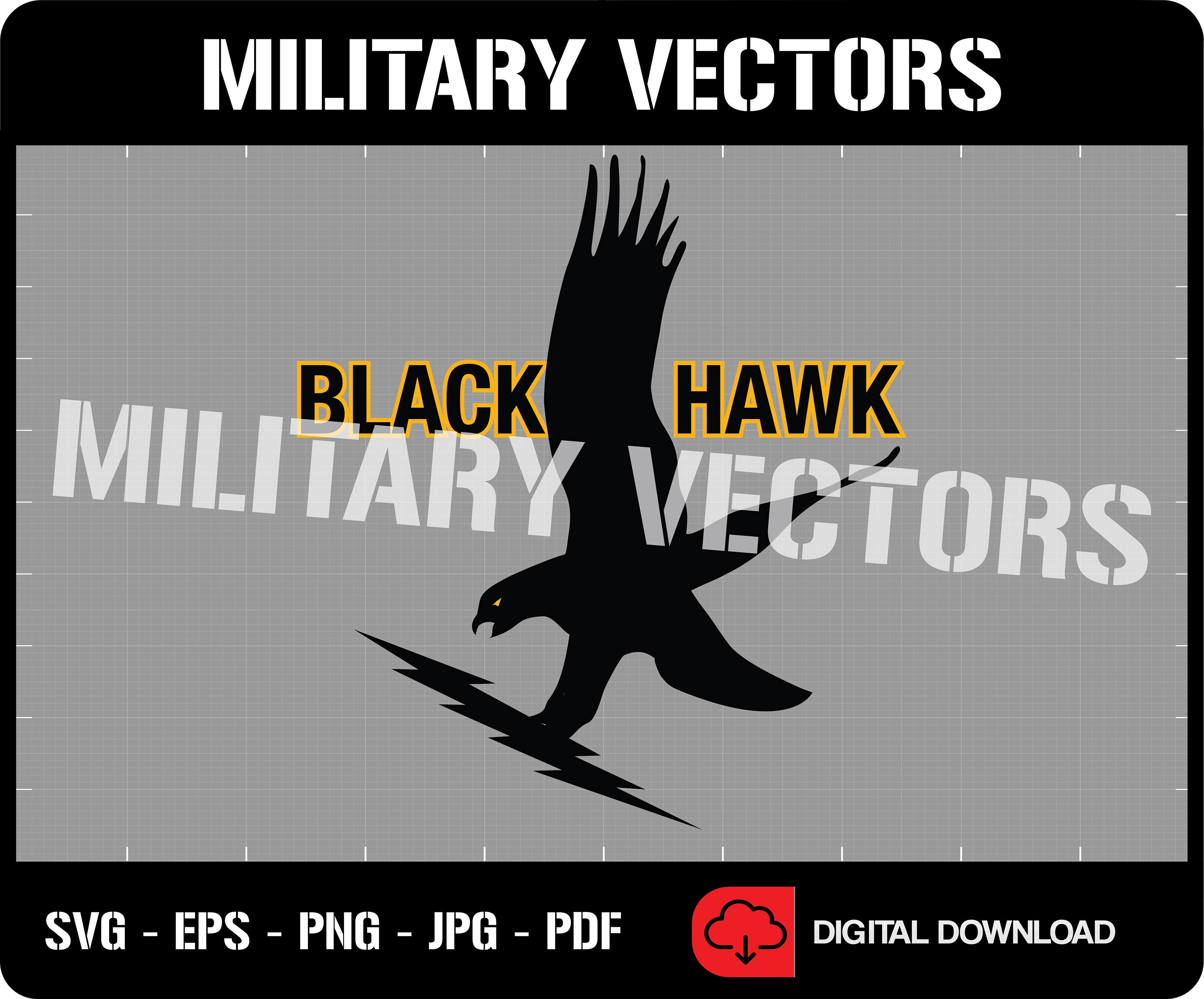 Sikorsky UH-60 Black Hawk Military Helicopter Patch Logo Decal Emblem ...