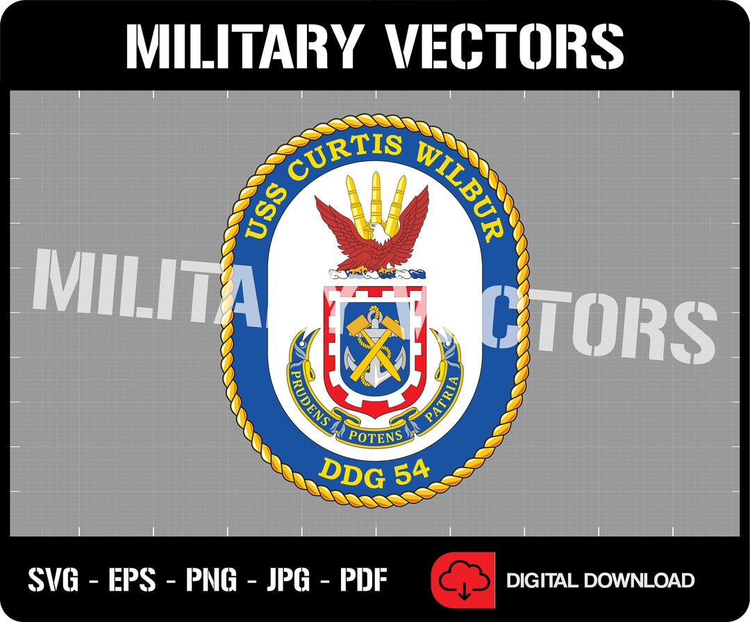 USS Curtis Wilbur DDG-54 US Navy Guided Missile Destroyer - Patch Logo ...