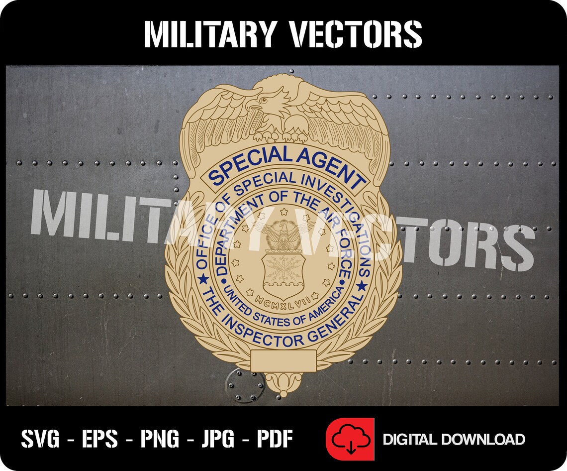 U.S. Air Force (USAF) OSI Agent Badge - Patch Pin Logo Decal Emblem ...