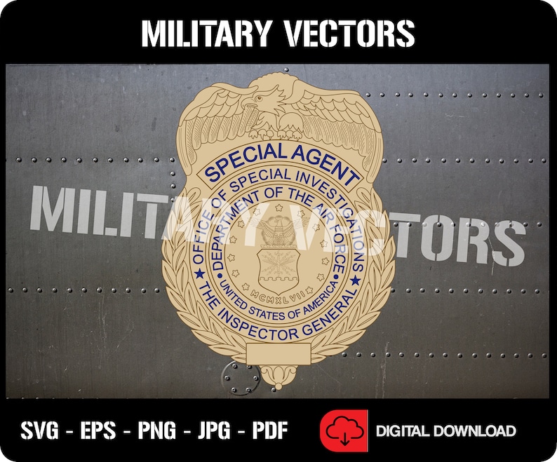 U.S. Air Force (USAF) OSI Agent Badge - Patch Pin Logo Decal Emblem ...