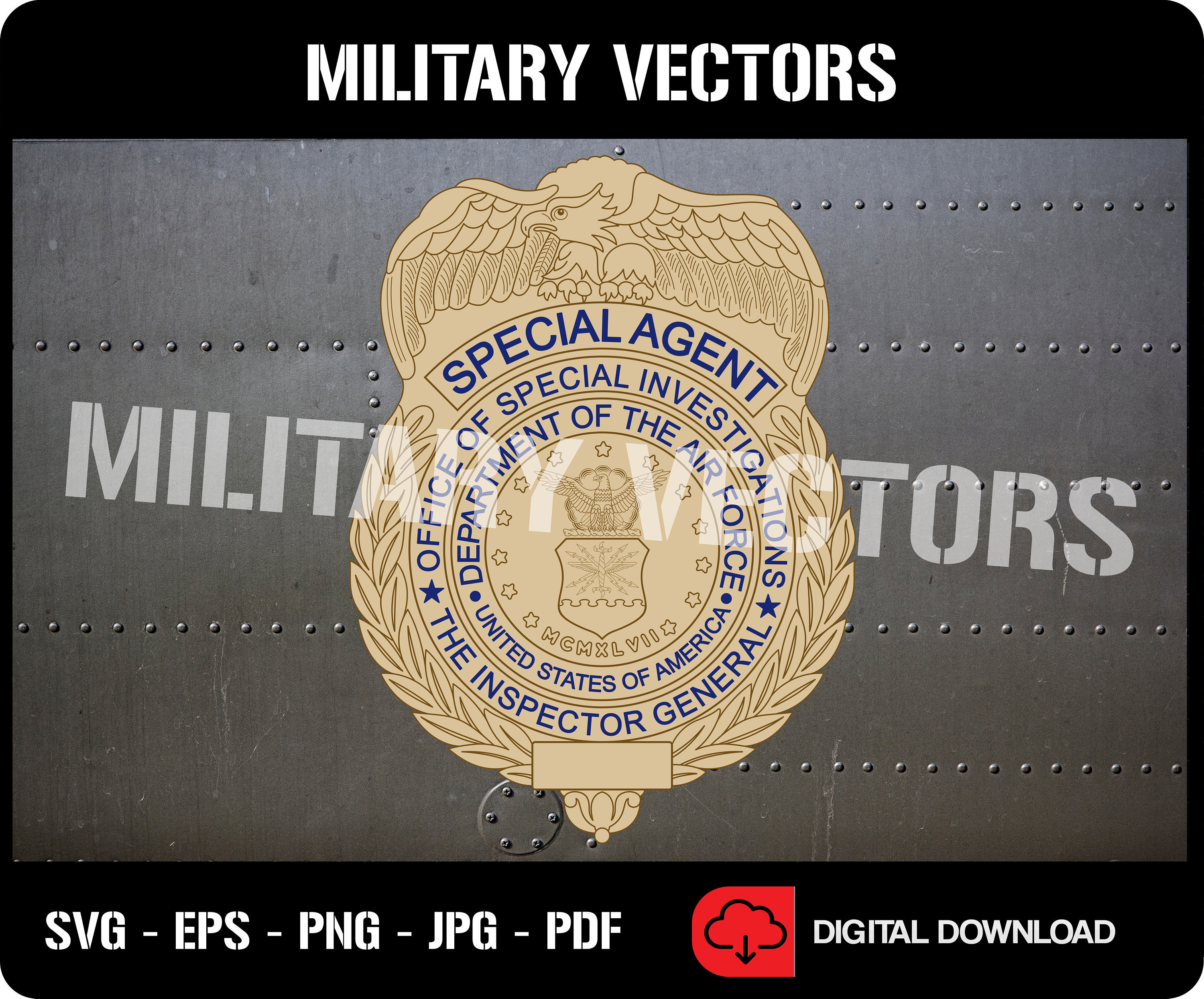 U.S. Air Force (USAF) OSI Agent Badge - Patch Pin Logo Decal Emblem ...