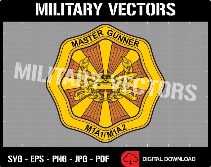U.S. Army Master Gunner Badge Patch Pin Logo Decal Emblem Crest ...