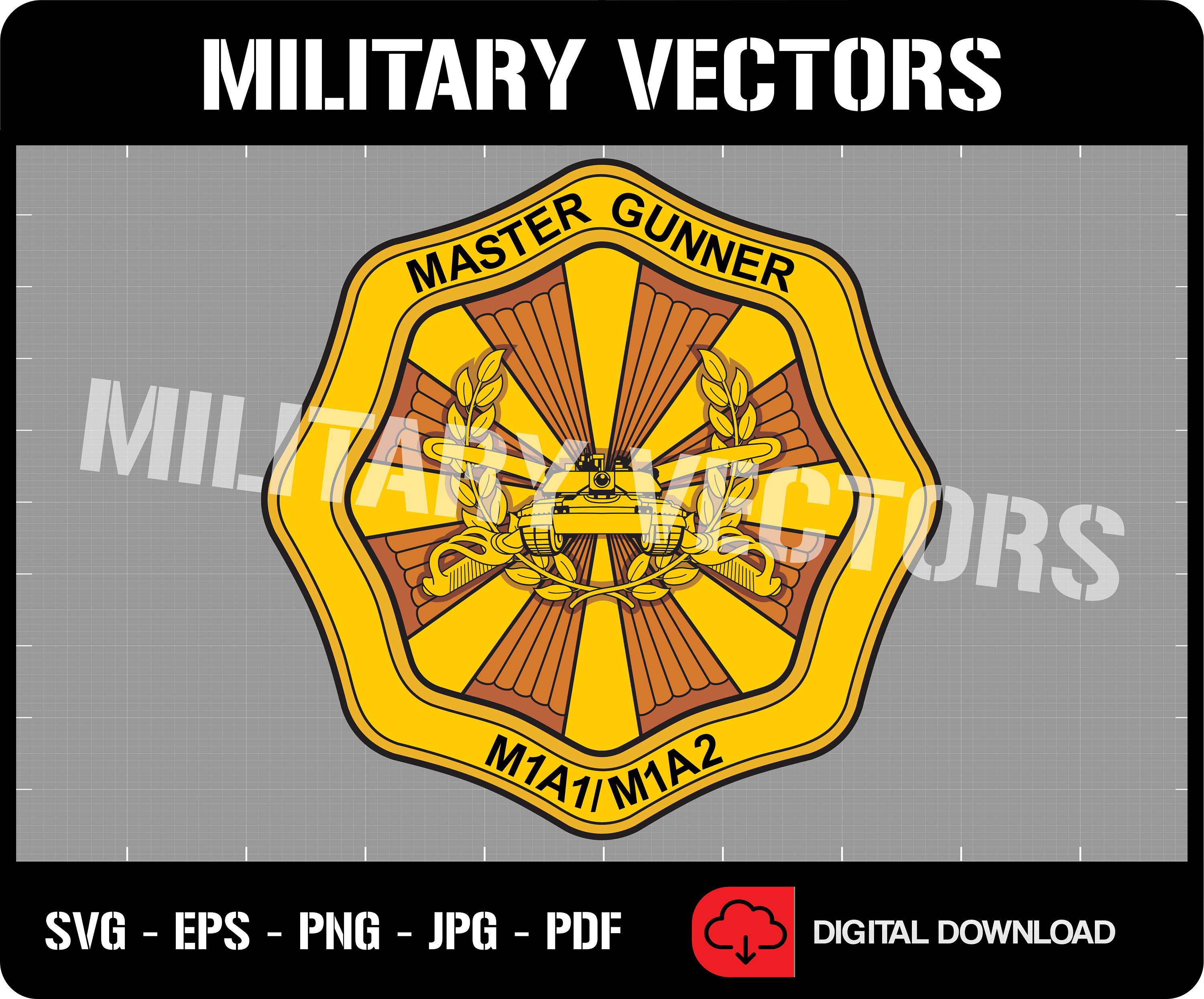 U.S. Army Master Gunner Badge - Patch Pin Logo Decal Emblem Crest ...
