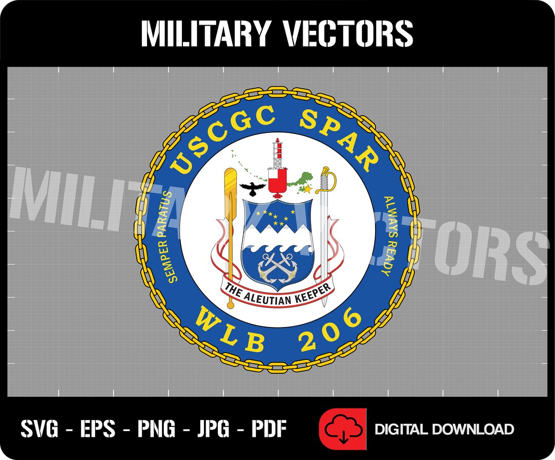 USCGC Spar (WLB-206) - U.S. Coast Guard Cutter Ship - Patch Pin Logo ...