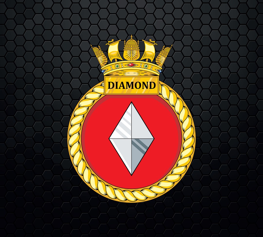 HMS Diamond - British Royal Navy Destroyer - Cap Badge Logo Decal ...