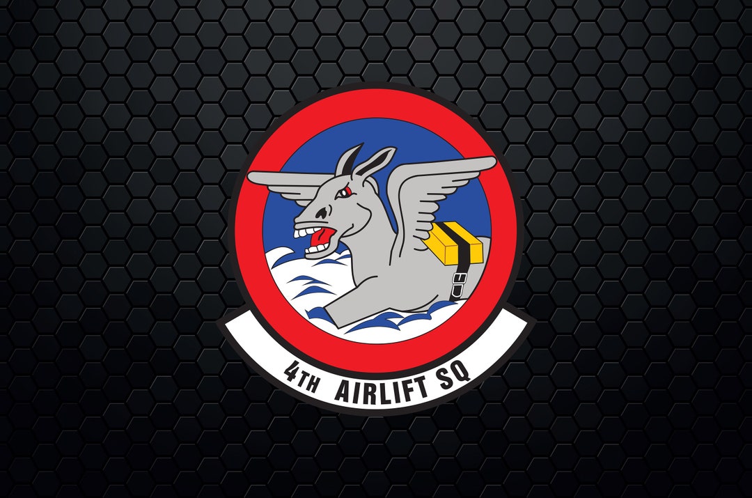 4th Airlift Squadron USAF - Patch Logo Decal Emblem Crest Insignia ...