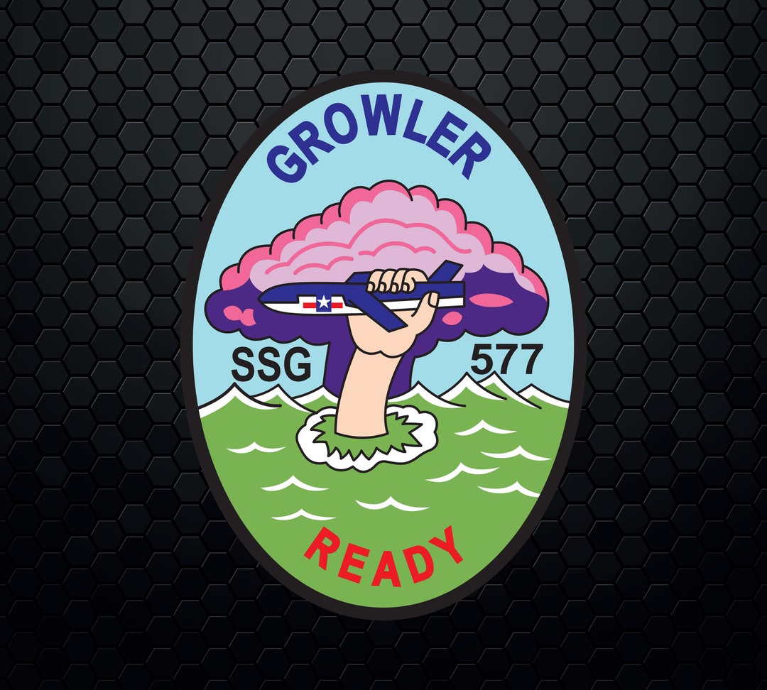 U.S. Navy USS Growler SSG-577 Submarine - Patch Logo Decal Emblem Crest ...