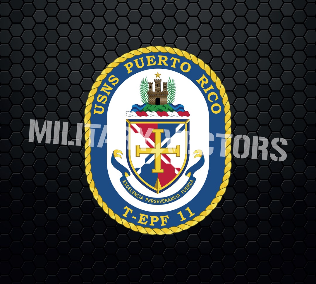 USNS Puerto Rico T-EPF-11 U.S. Navy Ship Patch Logo Decal Emblem Crest ...