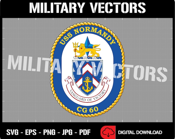 USS Normandy CG-60: U.S. Navy Cruiser Ship's Crest Logo Decal Emblem ...