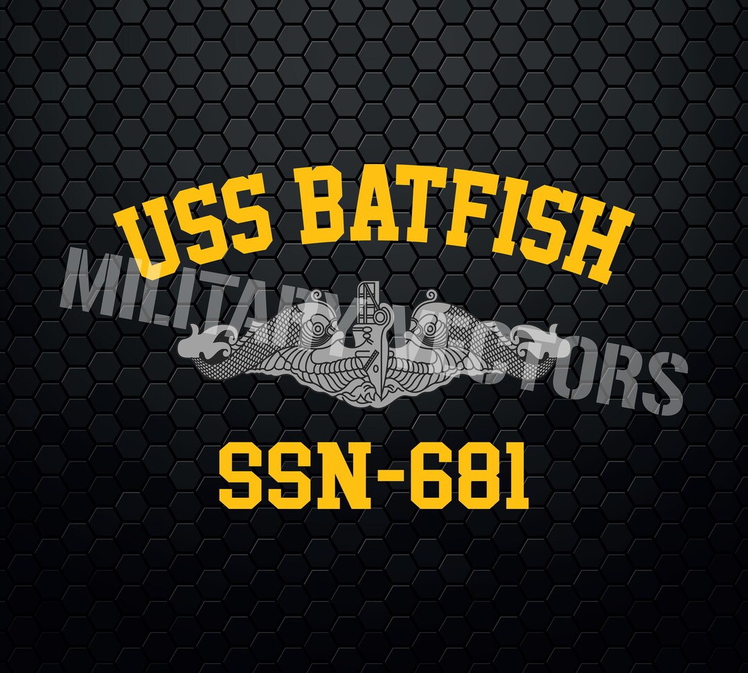 USS Batfish SSN-681 U.S. Navy Attack Submarine - Patch Pin Logo Decal ...