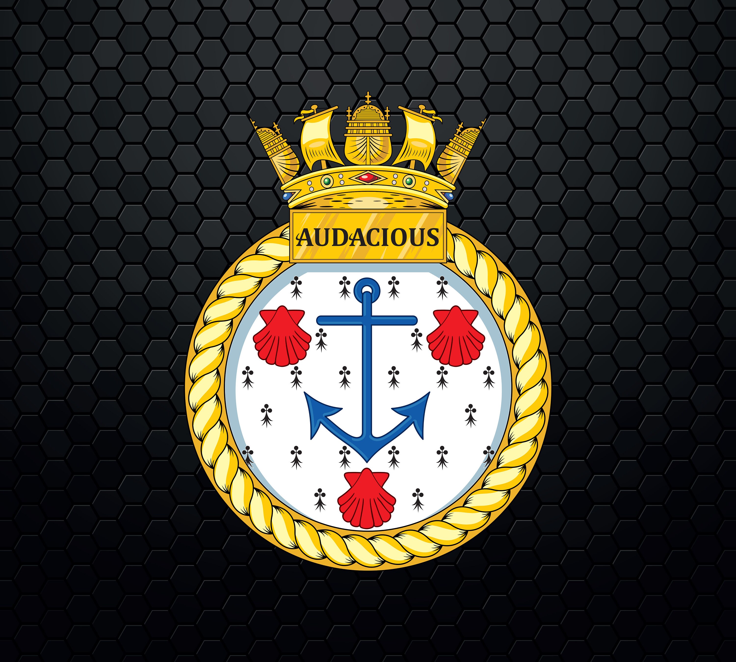 HMS Audacious British Royal Navy Submarine Cap Badge Logo - Etsy UK