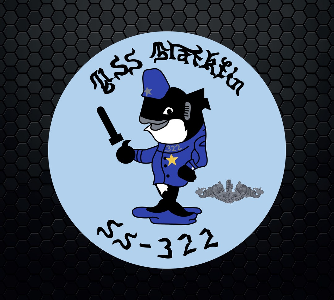 U.S. Navy USS Blackfin SS-322 Submarine - Patch Logo Decal Emblem Crest ...