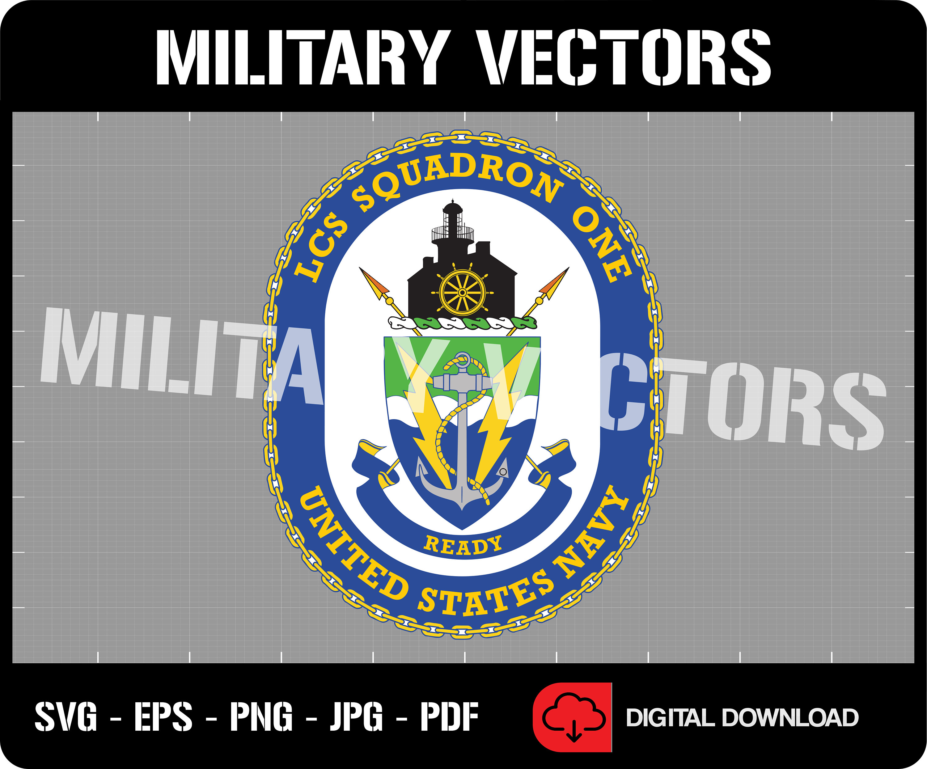 LCS Squadron One U.S. Navy Littoral Combat Ship Patch Logo Decal Emblem ...