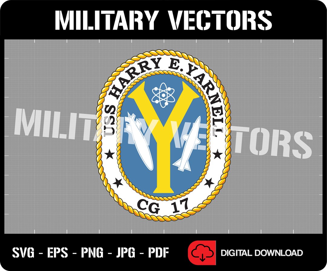 USS Harry E. Yarnell CG-17: U.S. Navy Cruiser Ship's Crest Logo Decal ...