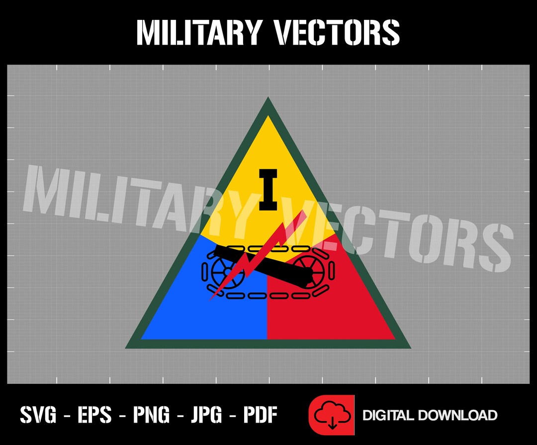 1st Armored Corps - U.S. Army Armor Forces WW2 - Patch Pin Logo Decal ...