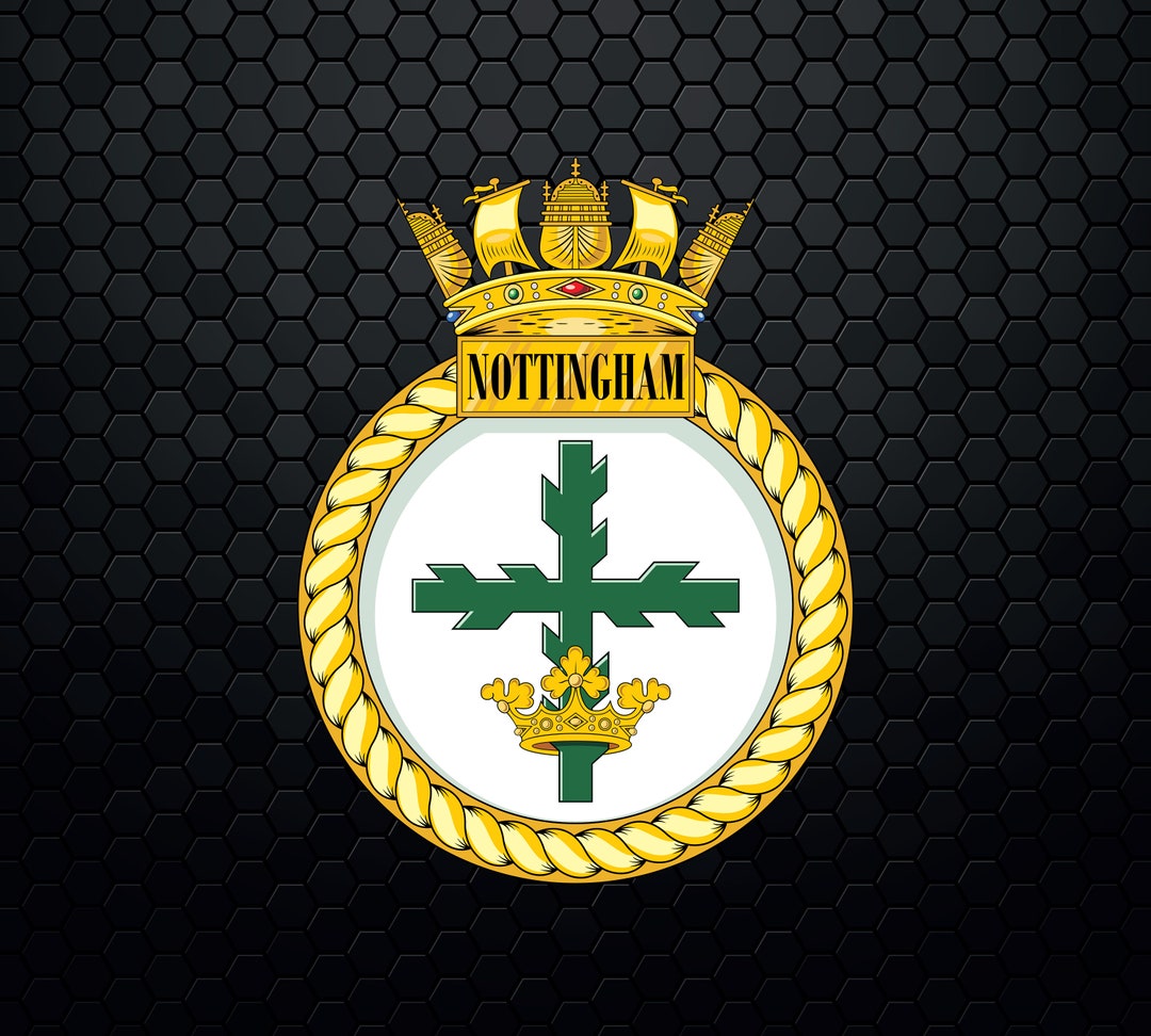 HMS Nottingham - British Royal Navy Destroyer - Cap Badge Logo Decal ...