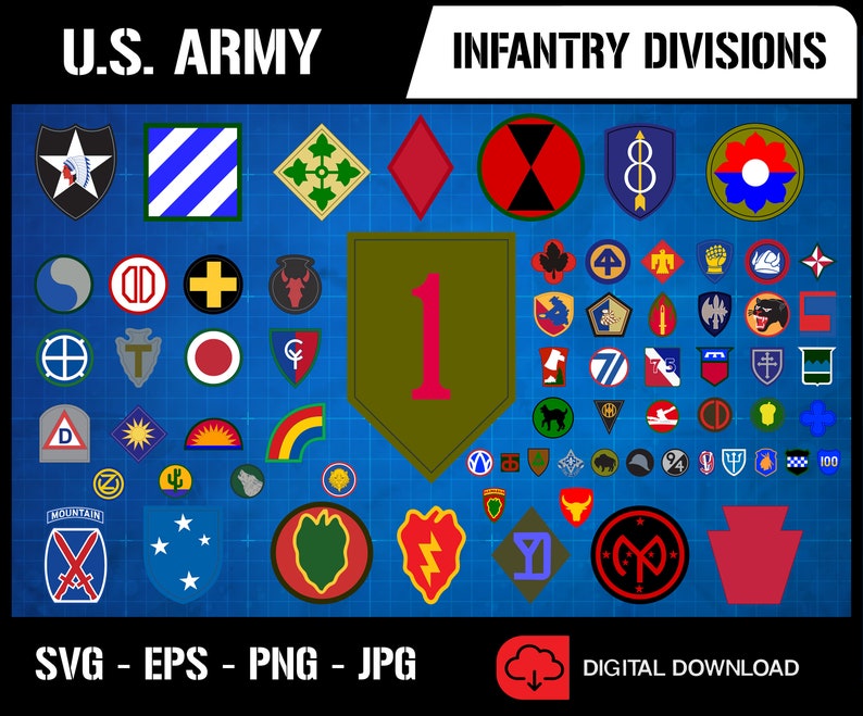 U.S. Army Infantry Divisions SSI - Patch Logo Decal Emblem Crest ...