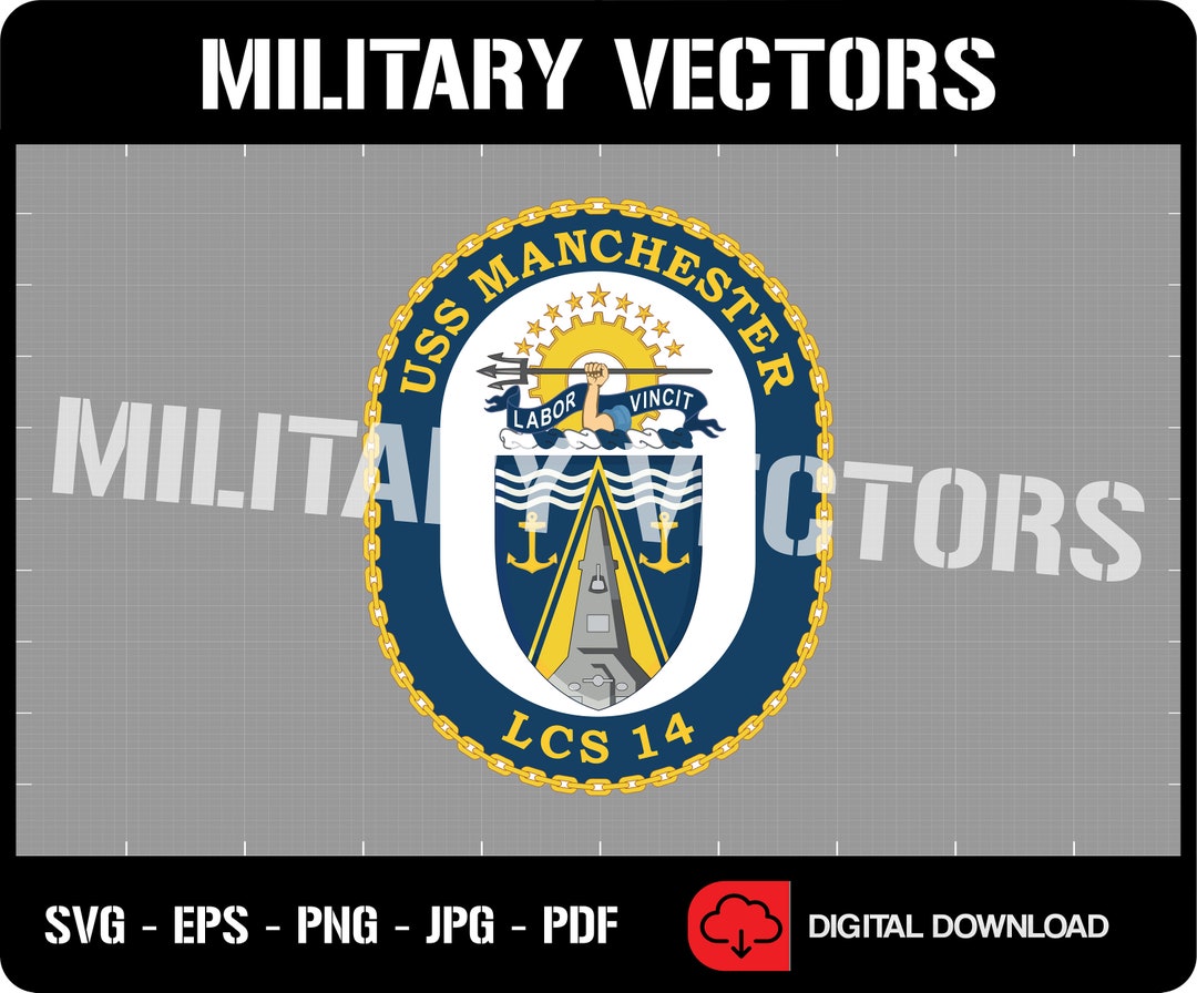 USS Machester LCS-14 - U.S. Navy Littoral Combat Ship Patch Logo Decal ...