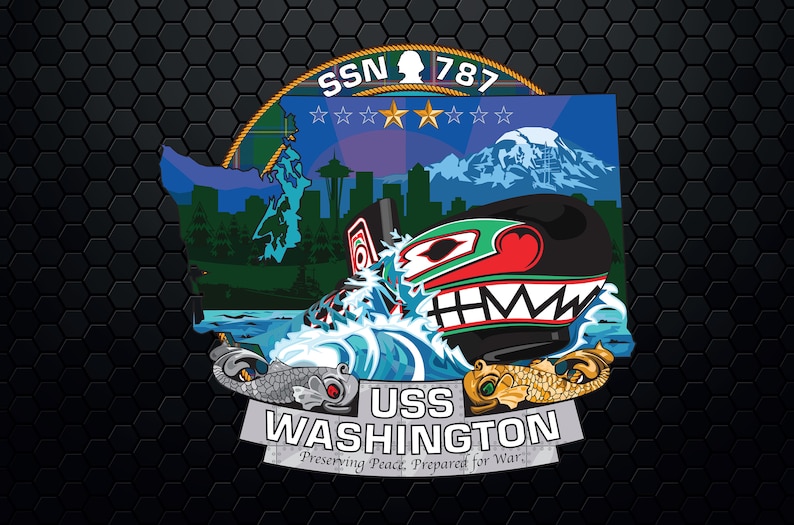 USS Washington SSN-787 Attack Submarine Patch Logo Decal - Etsy
