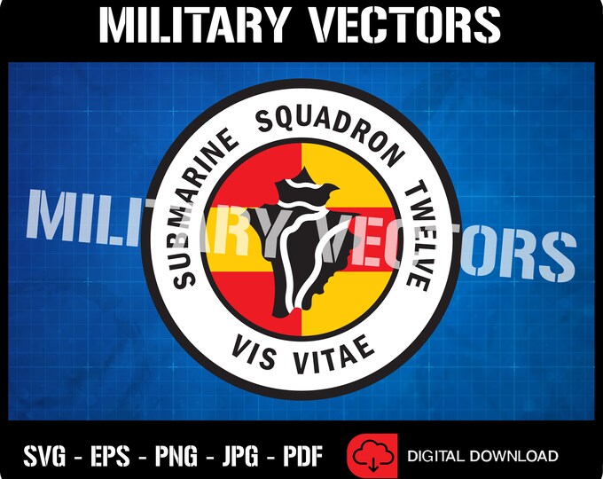 Submarine Squadron 12 SUBRON 12 U.S. Navy USN Submariner Patch Pin Logo ...