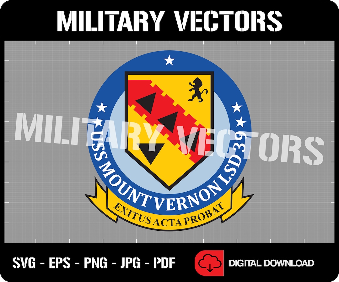 USS Mount Vernon LSD-39 - U.S. Navy Dock Landing Ship Patch Logo Decal ...