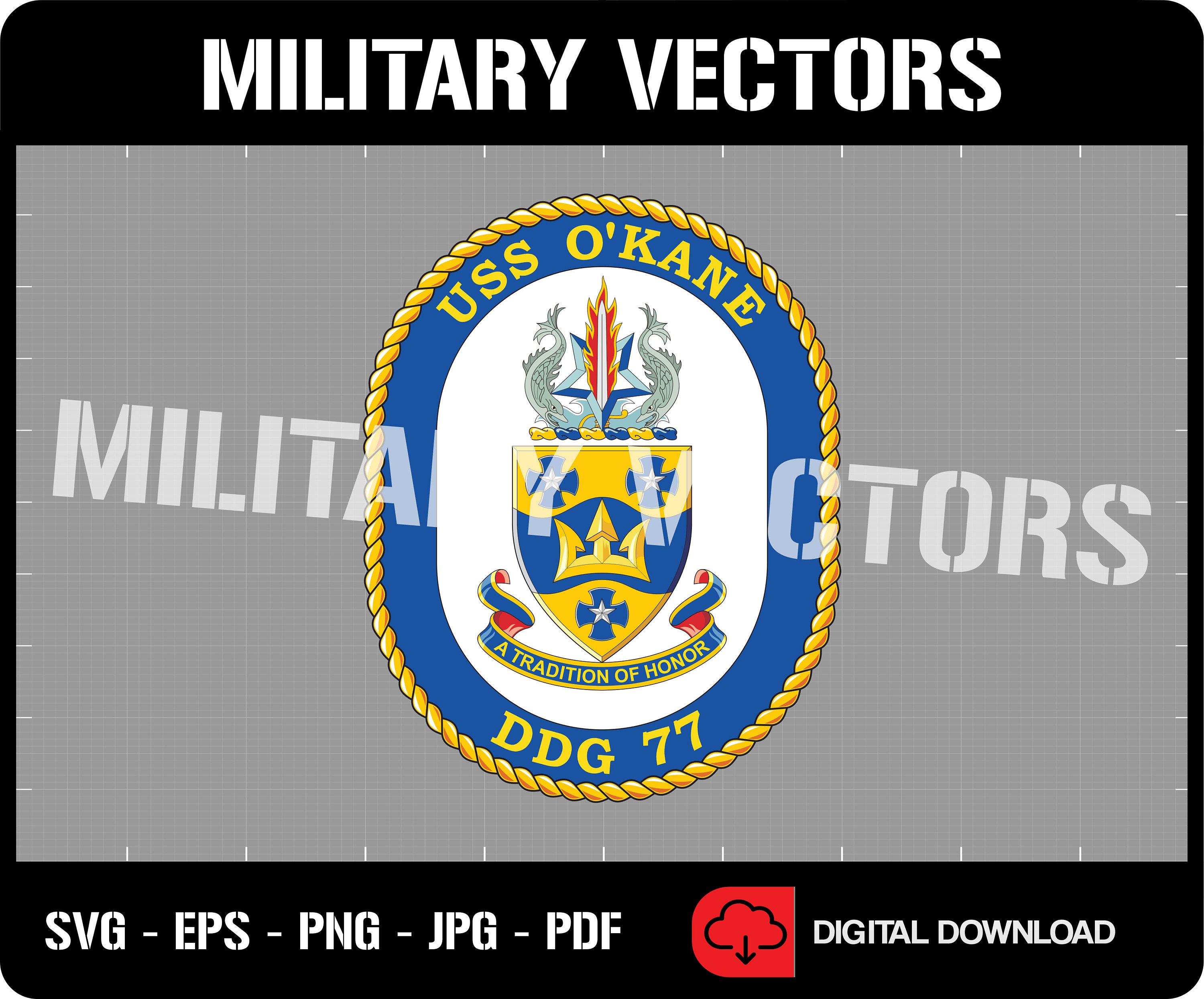 USS O'kane DDG-77 U.S. Navy Destroyer Ship's Crest - Etsy