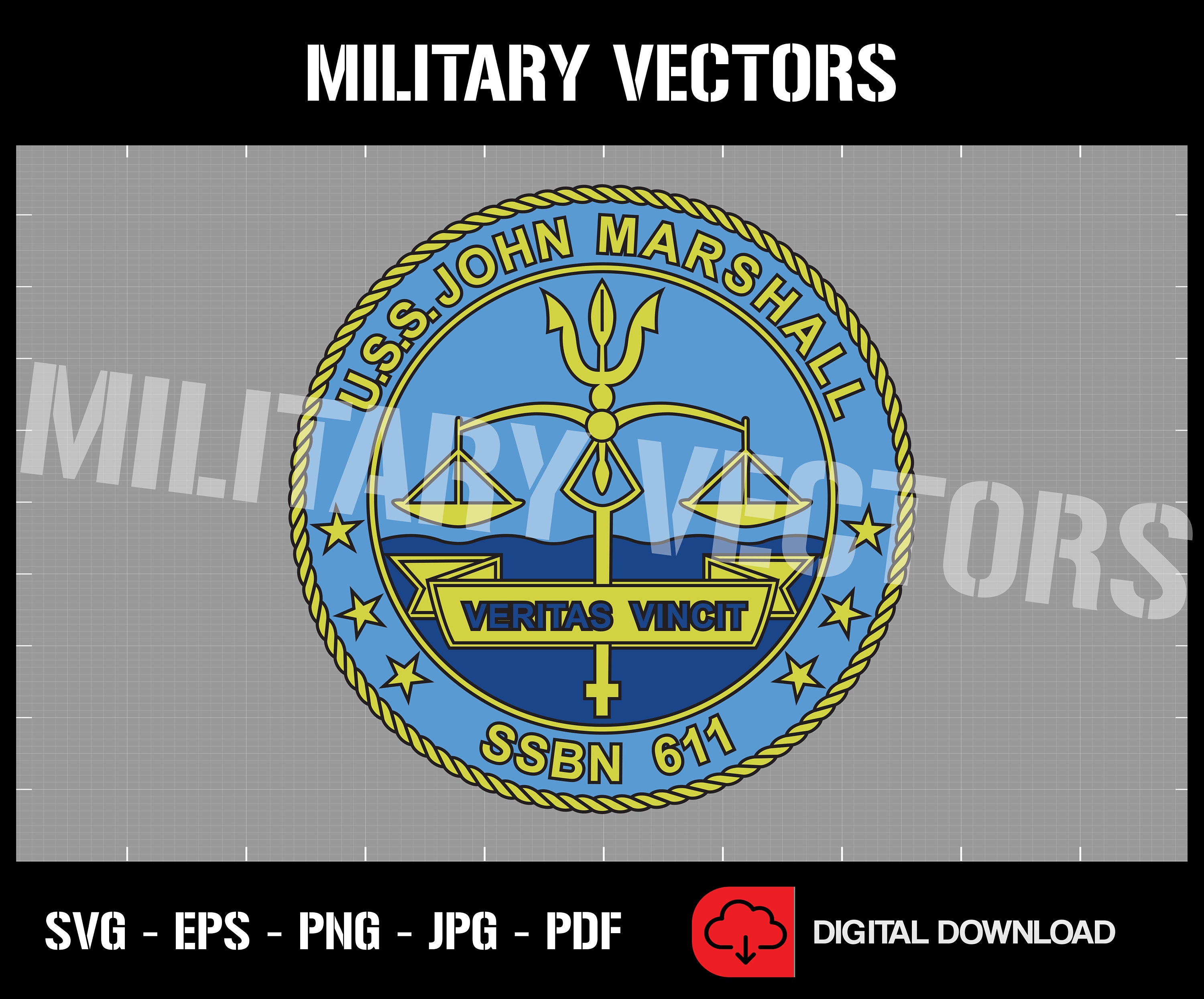 USS John Marshall SSBN-611 Ballistic Missile Submarine - Etsy