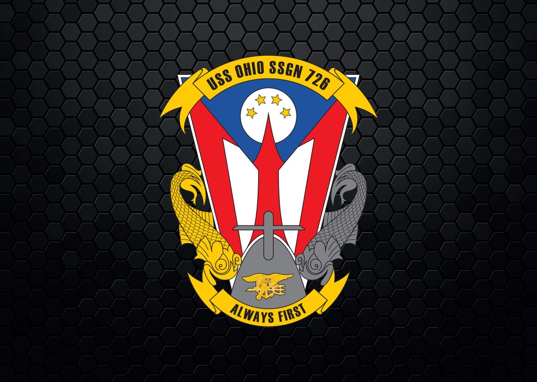 USS Ohio (SSGN-726) Guided Missile Submarine - Patch Pin Logo Decal ...