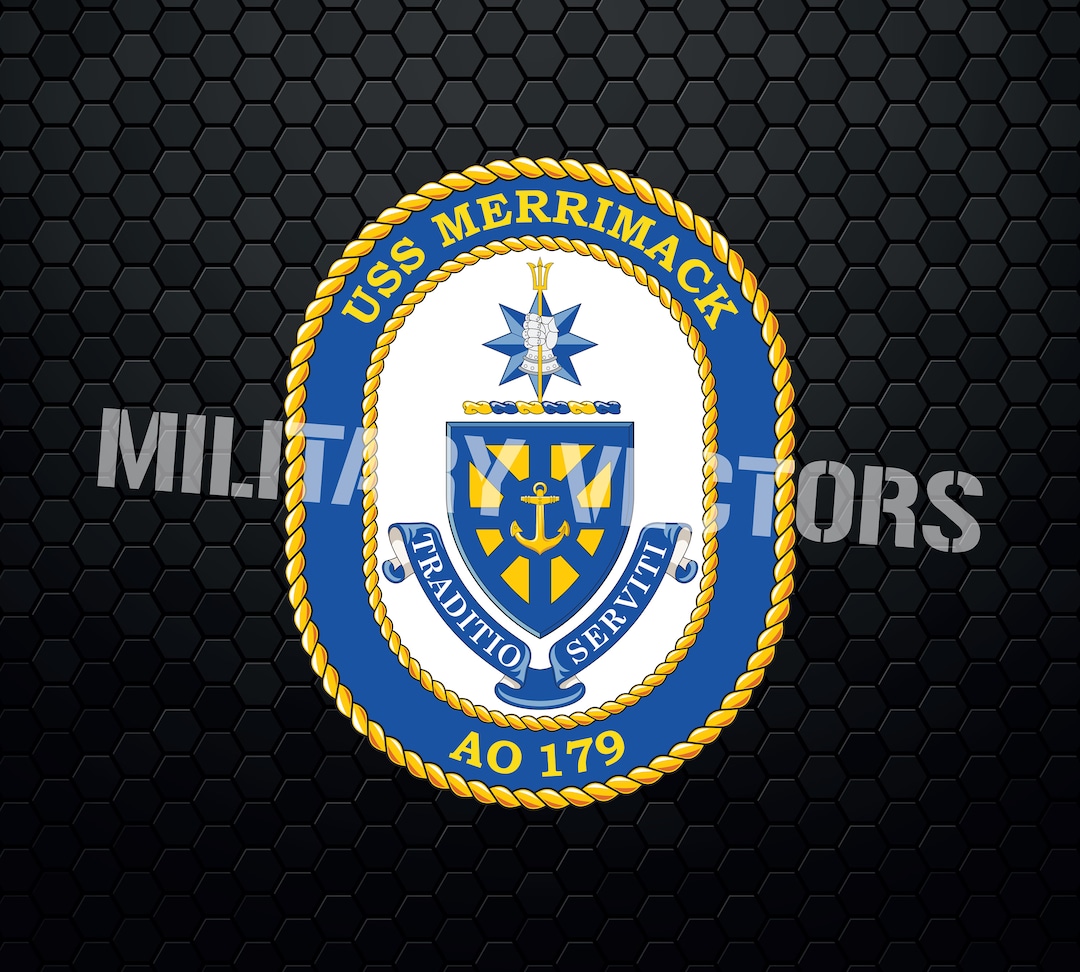 USS Merrimack (AO-179) - U.S. Navy Ship - Patch Logo Decal Emblem Crest ...