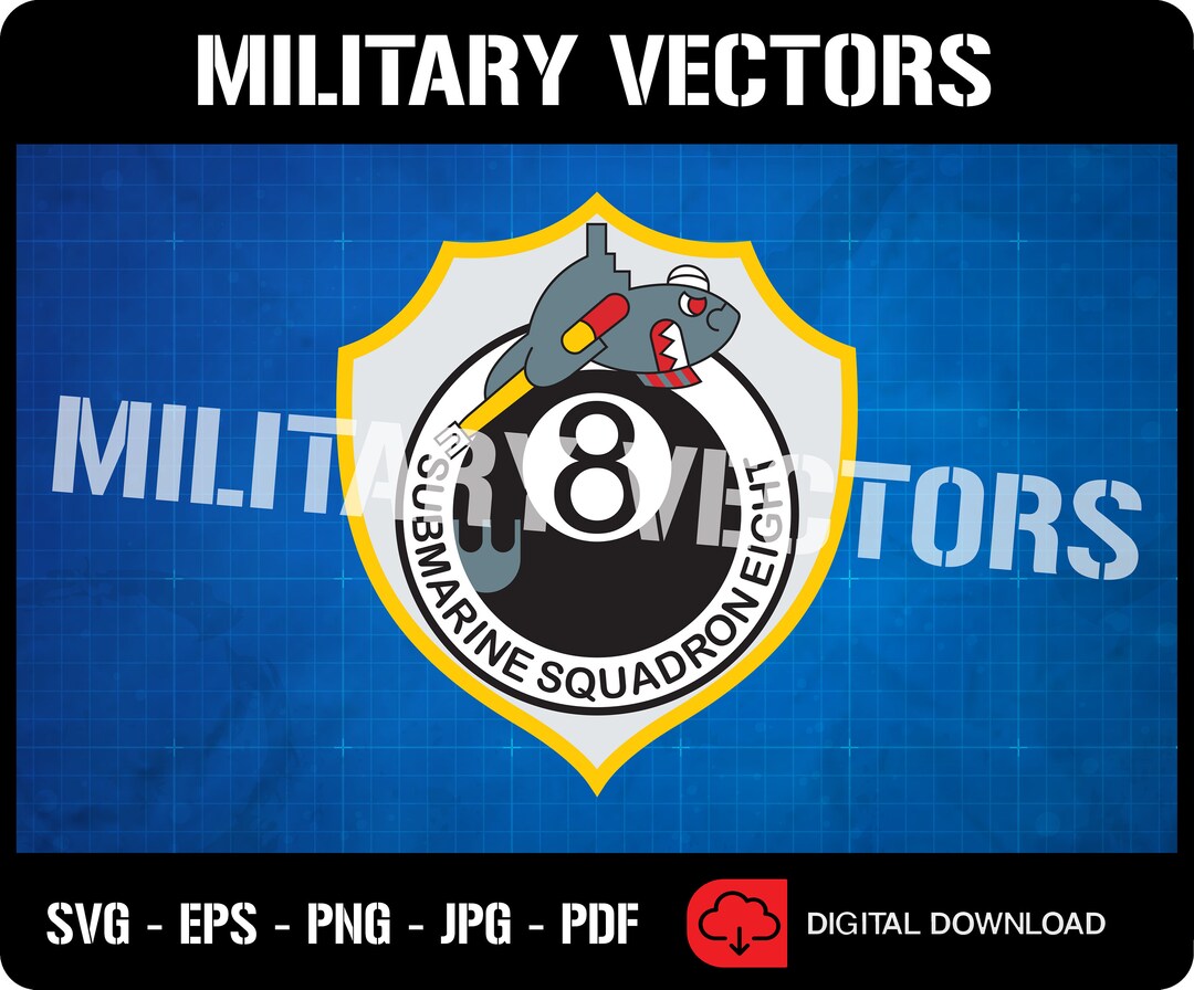 Submarine Squadron 8 (SUBRON 8) - U.S. Navy USN Submariner - Patch Pin ...