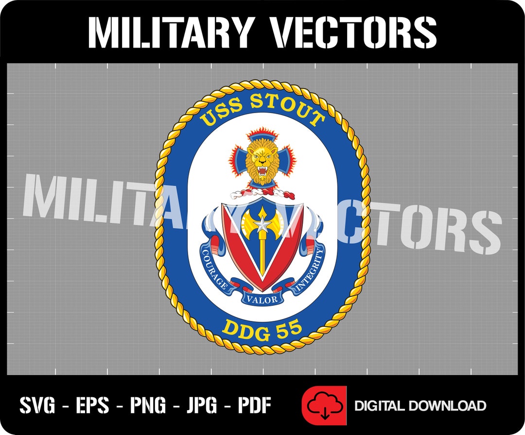 USS Stout DDG-55 - U.S. Navy Destroyer - Ship's Crest Logo Decal Emblem ...