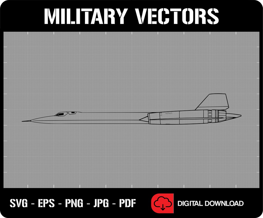 SR-71 Military Aircraft Line Drawing Blueprint Outline Silhouette ...