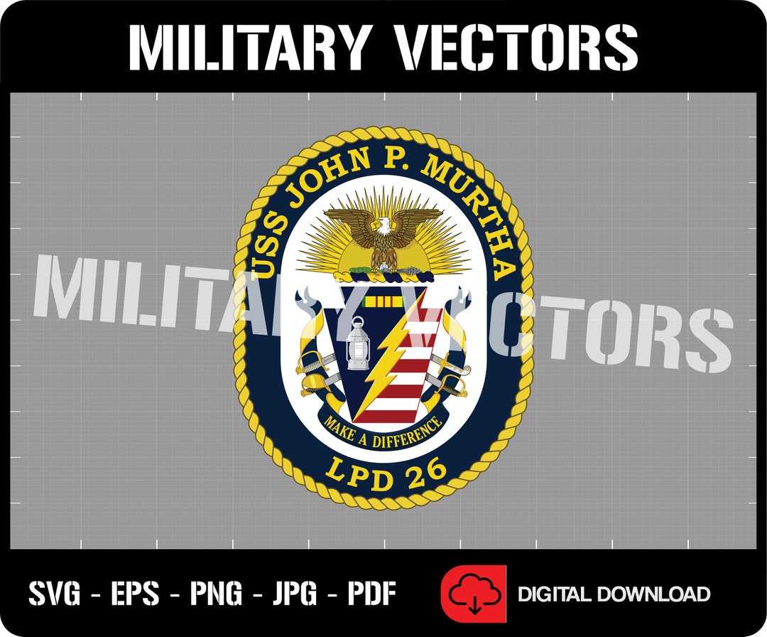 US Navy USS John P. Murtha LPD-26 Amphibious Transport Dock - Patch Pin ...