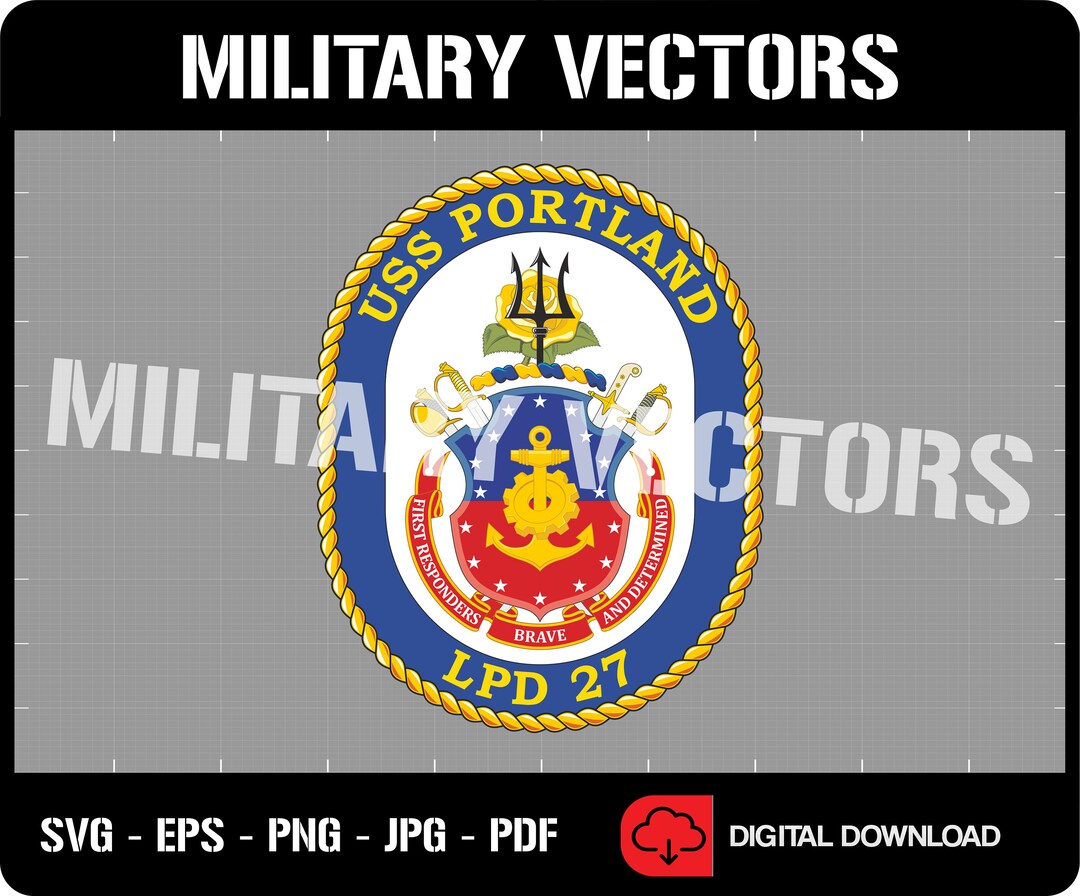 US Navy USS Portland LPD-27 Amphibious Transport Dock Patch Pin Logo ...