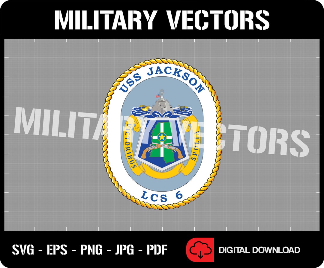 USS Jackson LCS-6 - U.S. Navy Littoral Combat Ship Patch Logo Decal ...