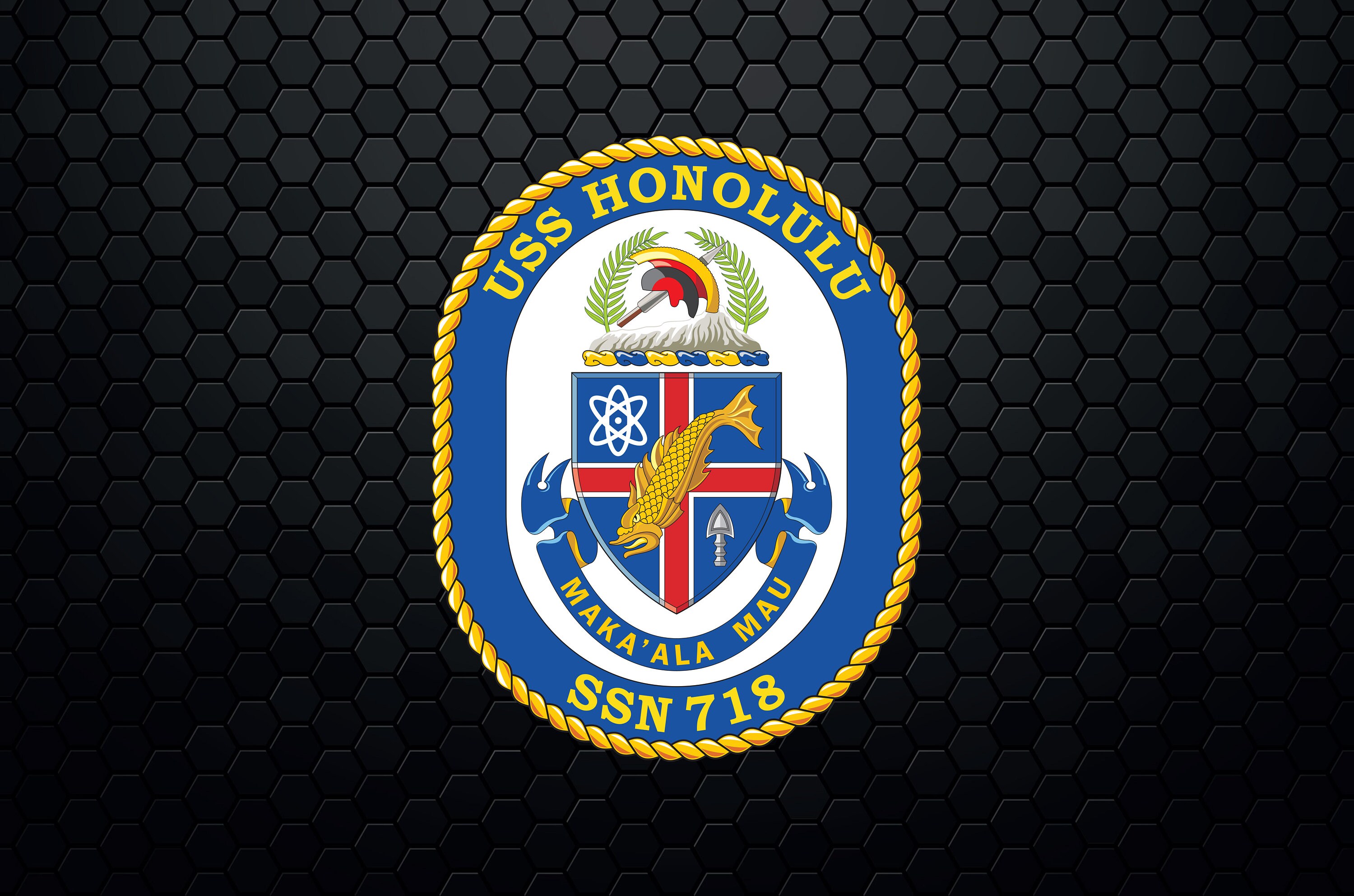 USS Honolulu (SSN-718) Attack Submarine - Patch Logo Decal Emblem Crest ...